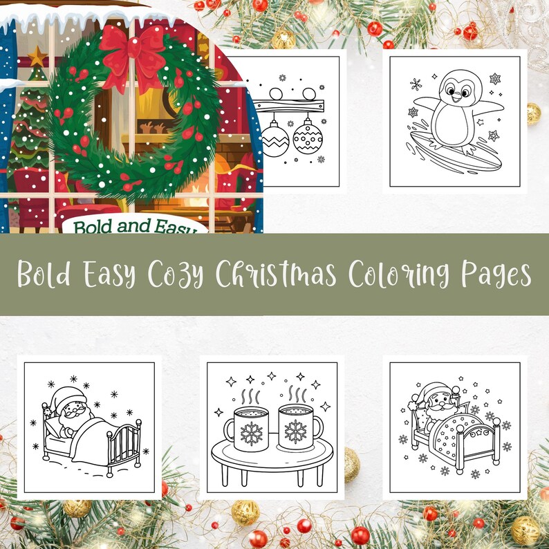 Christmas Coloring Pages: Bold Festive Designs for Kids & Adults ...