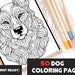 50 Dogs Coloring Pages, Stress-relieving Coloring Pages, Anti-stress ...