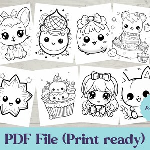 Cute Kawaii Coloring Pages for Kids Adorable Printable Coloring Sheets ...