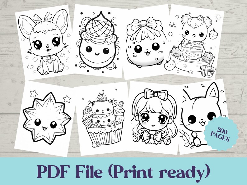 Cute Kawaii Coloring Pages for Kids | Adorable Printable Coloring ...