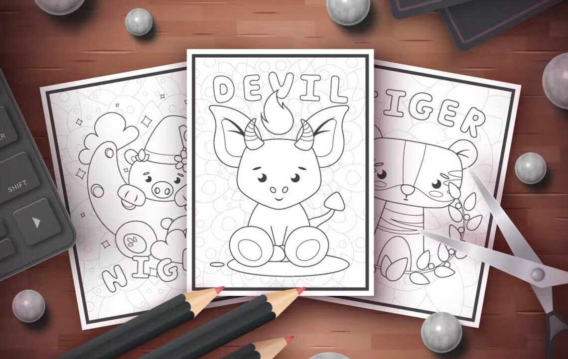 Coloring Book 25 Childish Cartoon Characters Coloring Pages for Kids ...