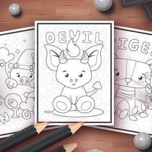 Coloring Book 25 Childish Cartoon Characters Coloring Pages for Kids ...