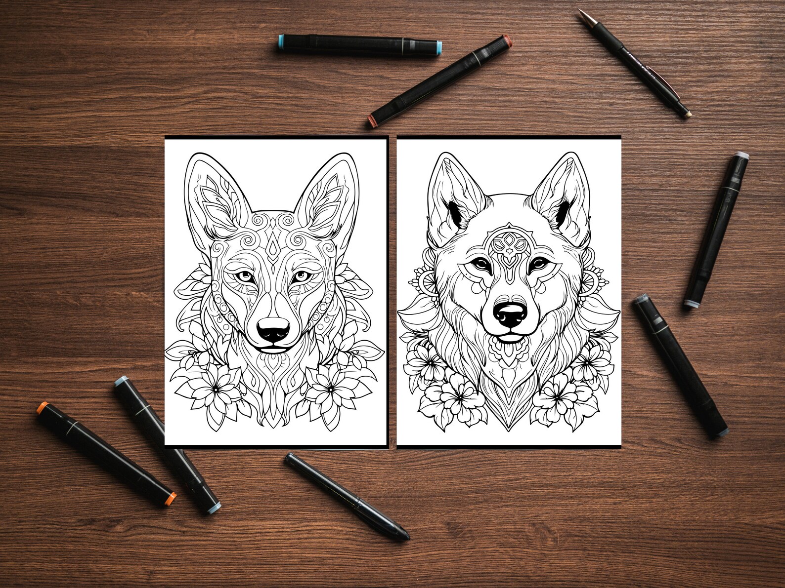 50 Dogs Coloring Pages, Stress-relieving Coloring Pages, Anti-stress ...