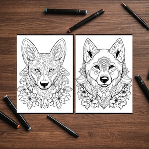 50 Dogs Coloring Pages, Stress-relieving Coloring Pages, Anti-stress ...