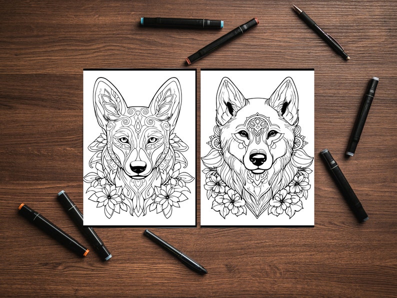 50 Dogs Coloring Pages Stress-relieving Coloring Pages - Etsy