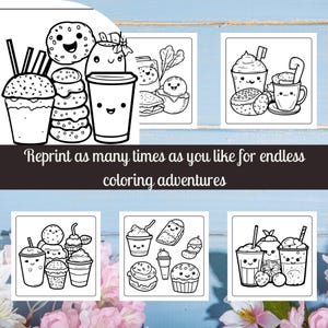 Kawaii Food Coloring Pages & Cute Printable Designs for Kids, Fun ...