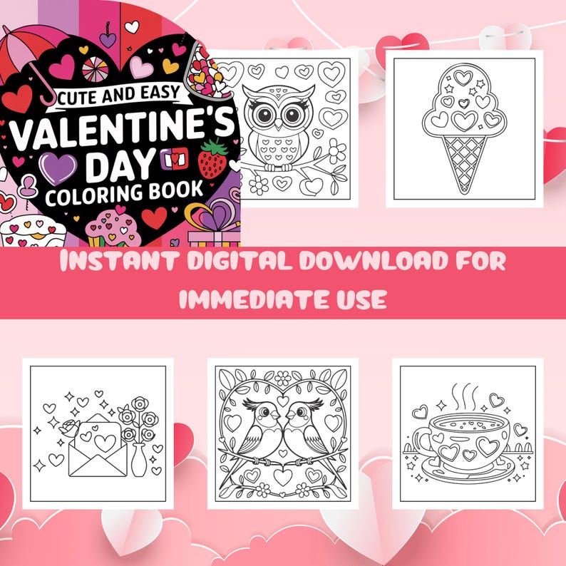 Valentine Coloring Pages | Easy and Fun Printable Heart Designs for ...