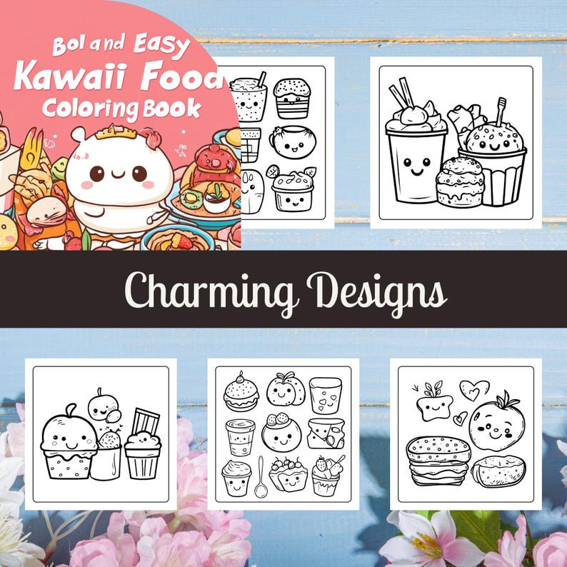 Kawaii Food Coloring Pages & Cute Printable Designs for Kids, Fun ...