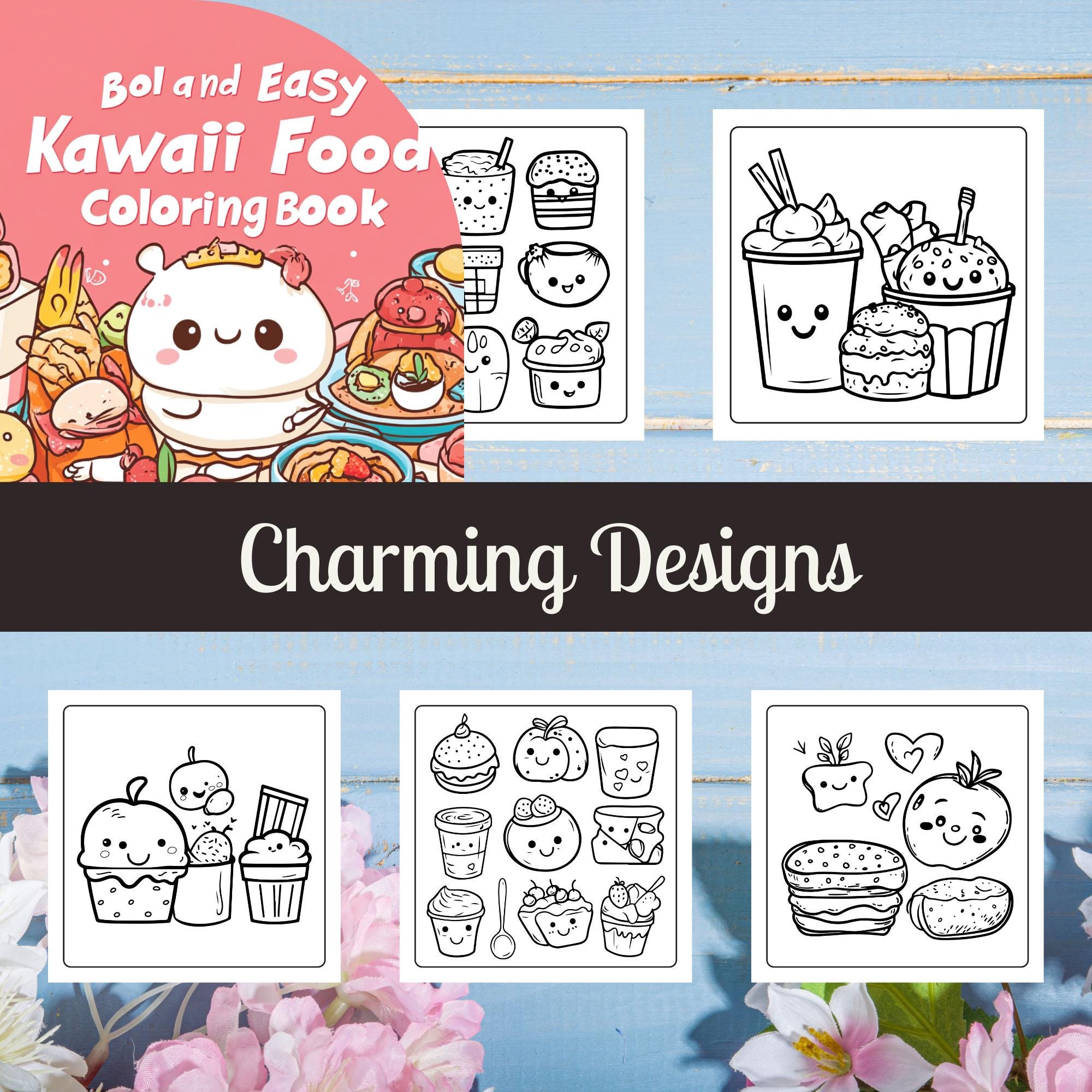 Kawaii Food Coloring Pages & Cute Printable Designs for Kids, Fun ...