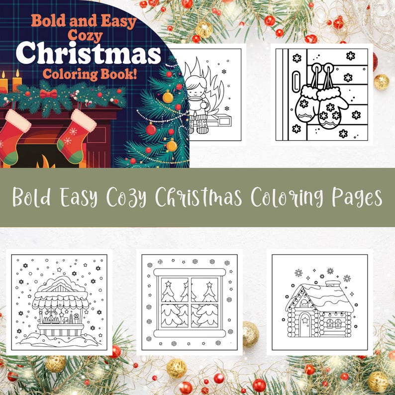 Christmas Coloring Pages: Bold Festive Designs for Kids & Adults ...