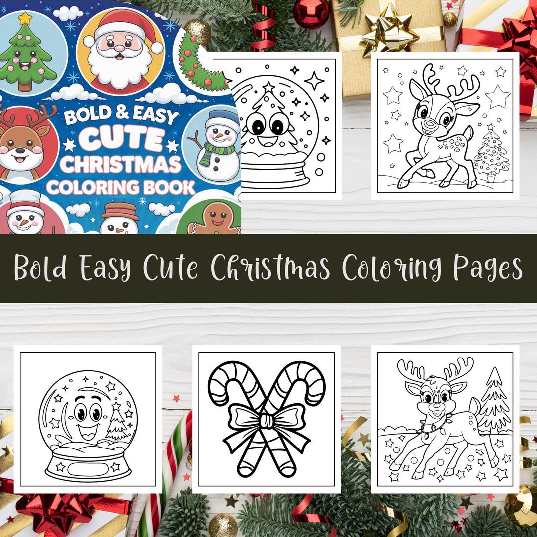 Christmas Coloring Pages: Cute Designs for Kids and Adults, Easy ...