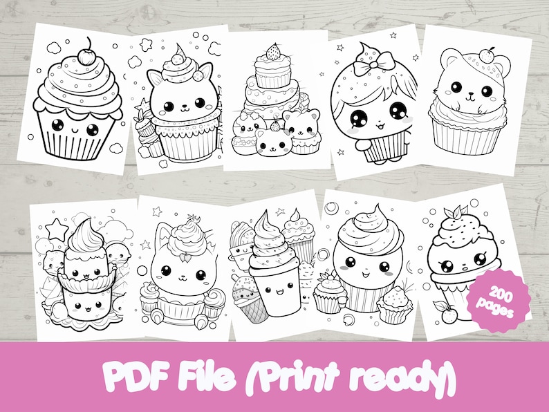 200 Cute Kawaii Coloring Pages for Kids, Printable Kawaii Coloring ...