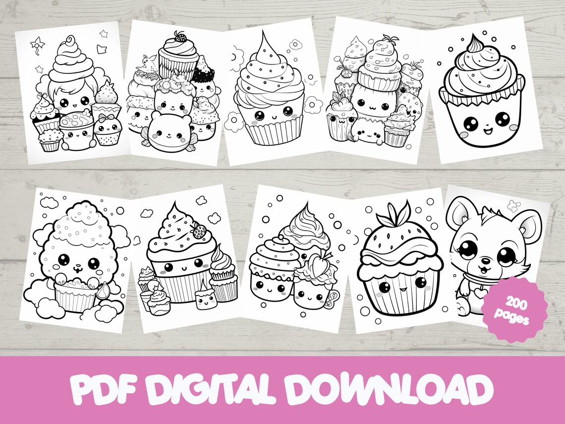 200 Cute Kawaii Coloring Pages for Kids, Printable Kawaii Coloring ...
