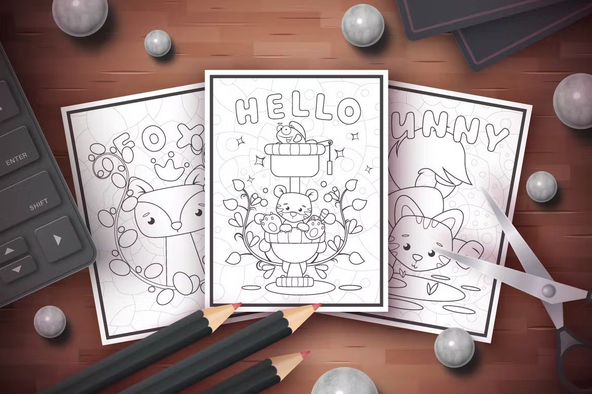 Coloring Book 25 Childish Cartoon Characters Coloring Pages for Kids ...