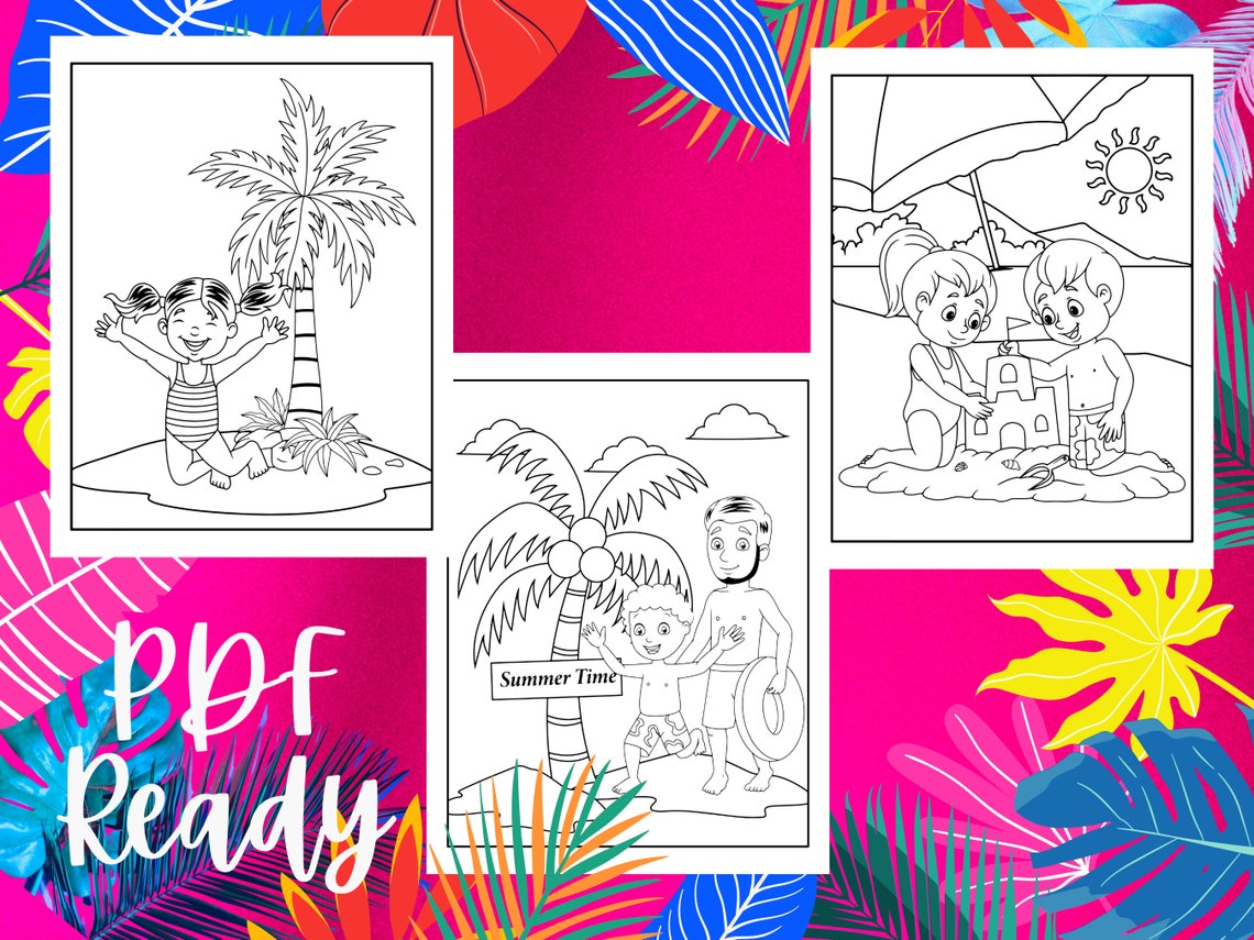 Coloring Book, Summer Coloring Pages for Kids, Printable Coloring ...