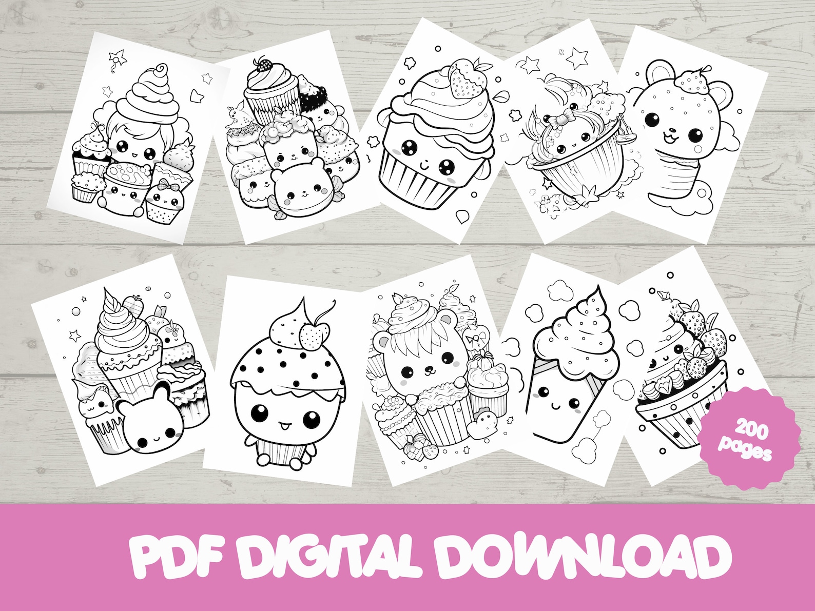200 Cute Kawaii Coloring Pages for Kids, Printable Kawaii Coloring ...