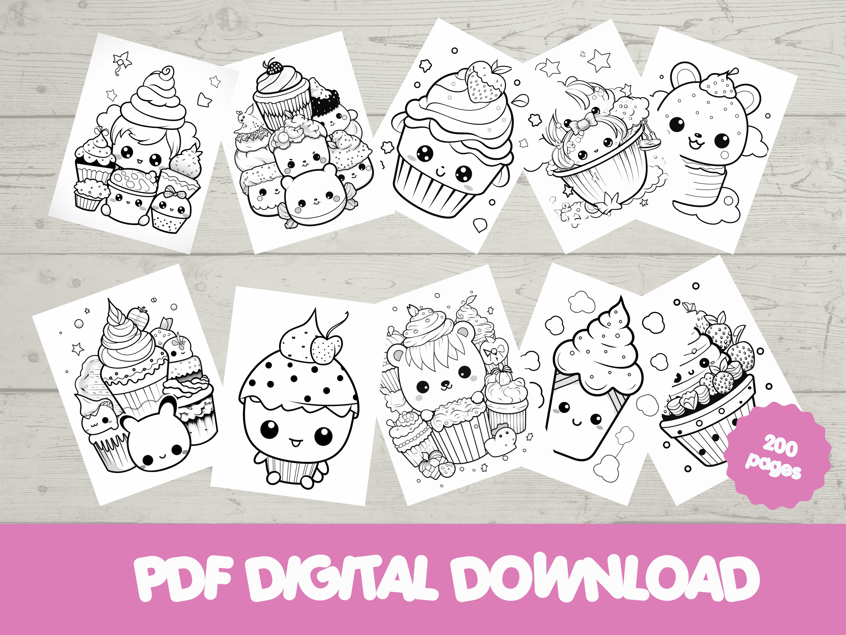 200 Cute Kawaii Coloring Pages for Kids, Printable Kawaii Coloring ...