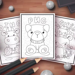 Coloring Book 25 Childish Cartoon Characters Coloring Pages for Kids ...