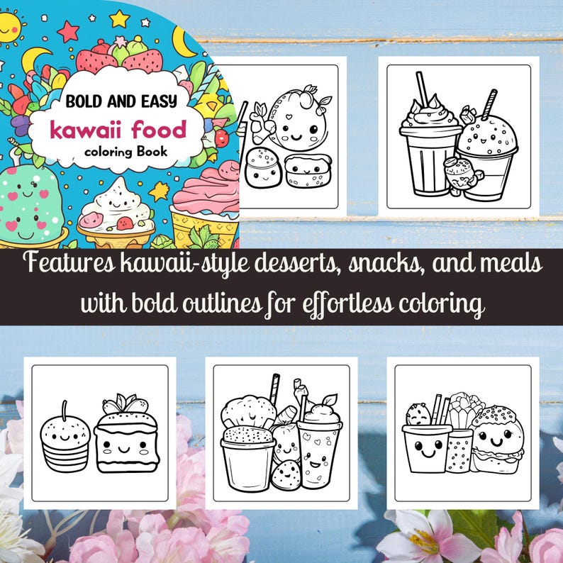 Kawaii Food Coloring Pages & Cute Printable Designs for Kids, Fun ...