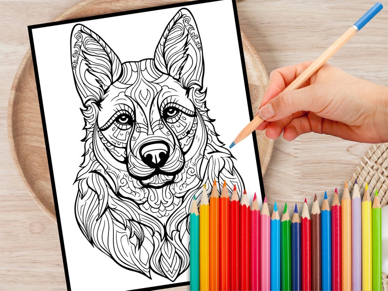 50 Dogs Coloring Pages, Stress-relieving Coloring Pages, Anti-stress ...