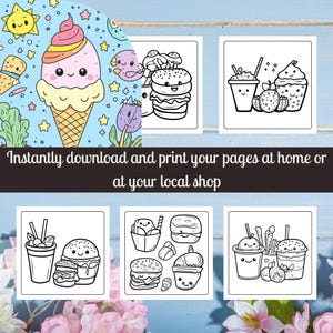 Kawaii Food Coloring Pages & Cute Printable Designs for Kids, Fun ...