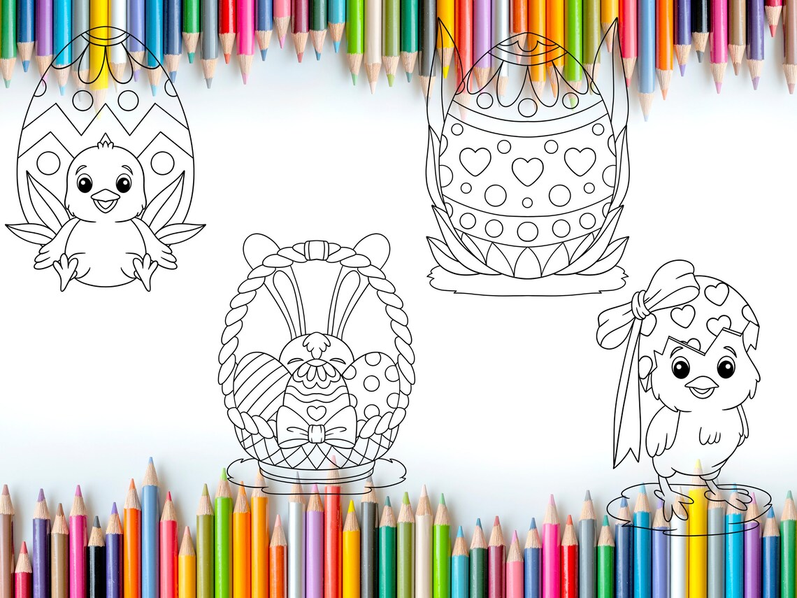 Easter Coloring Pages Bundle for Kids, Easter Coloring Pages, Easter ...