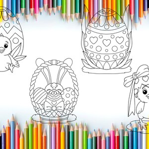 Easter Coloring Pages Bundle for Kids, Easter Coloring Pages, Easter ...