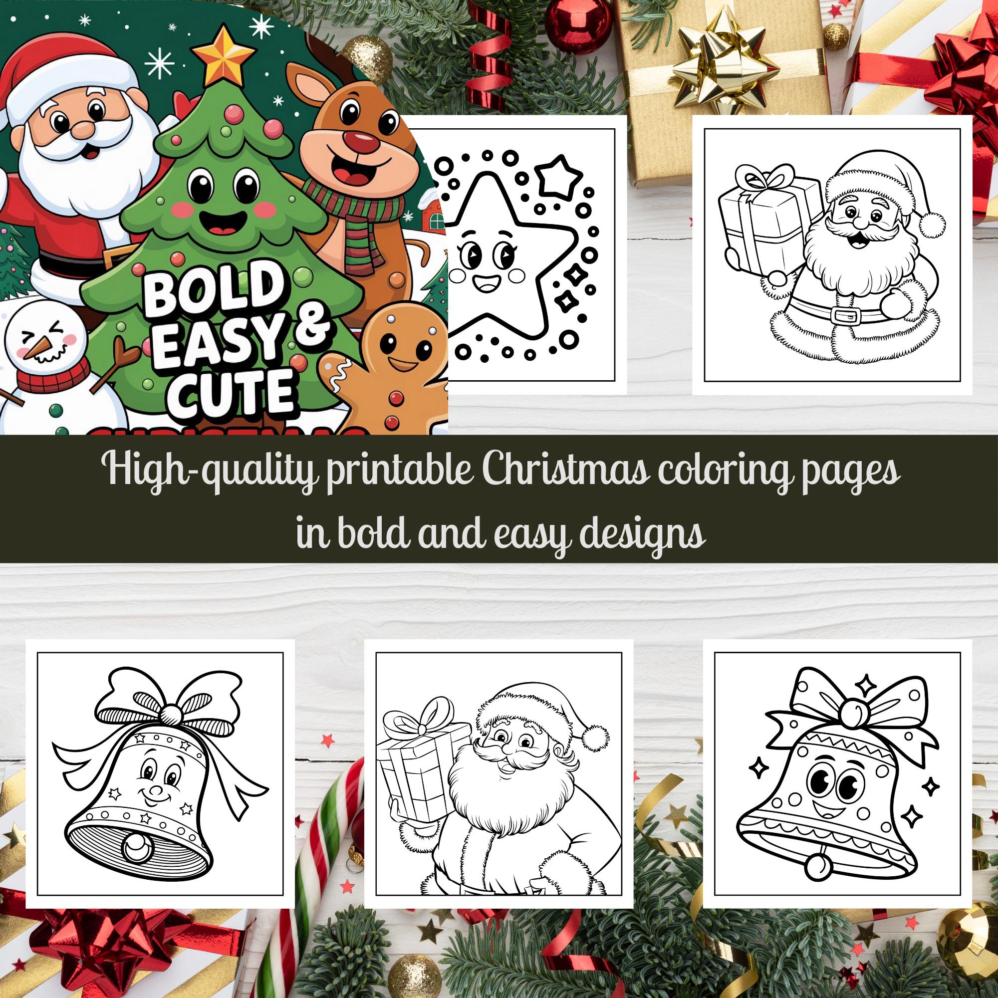 Christmas Coloring Pages: Cute Designs for Kids and Adults, Easy ...
