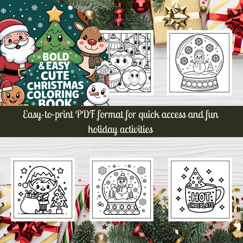Christmas Coloring Pages: Cute Designs for Kids and Adults, Easy ...