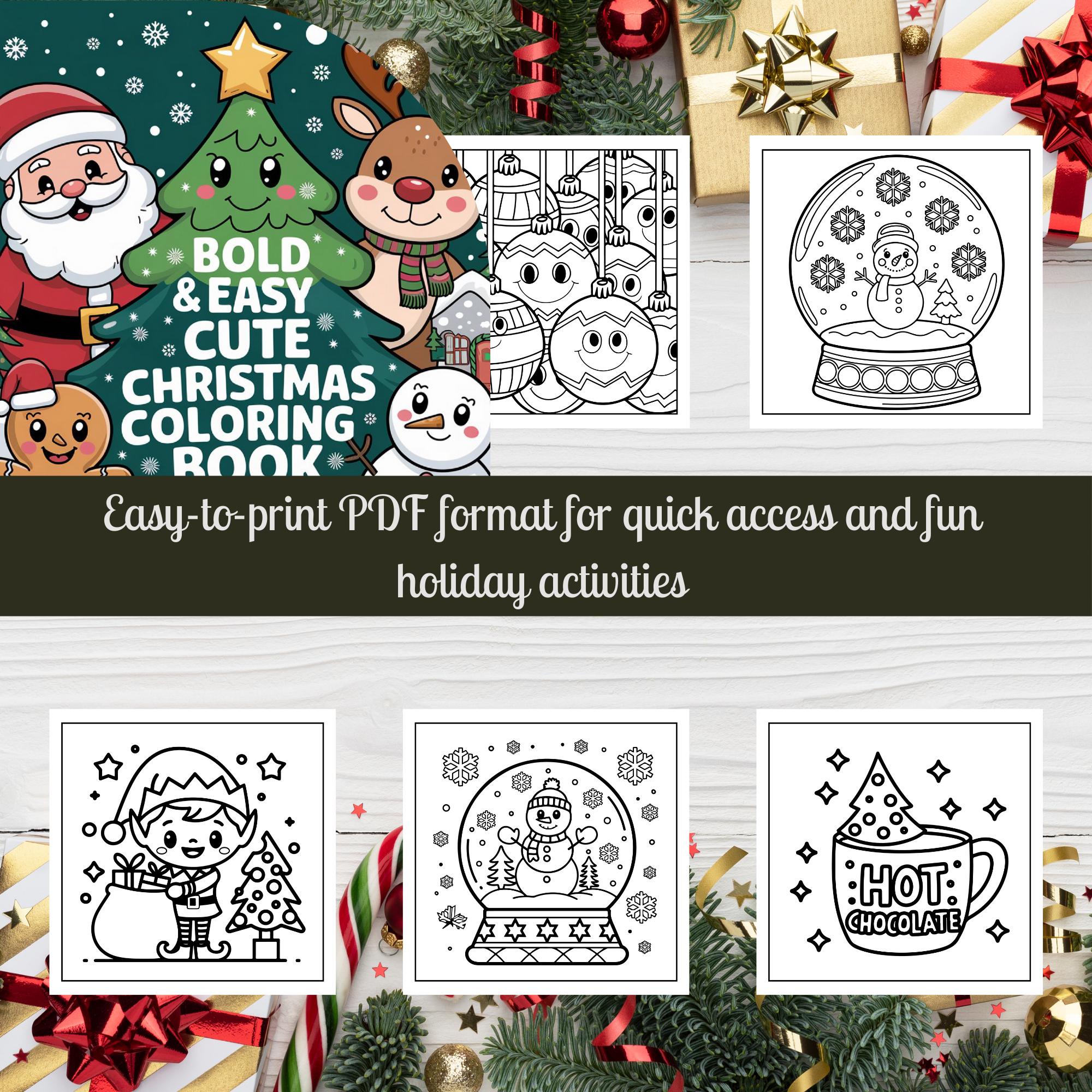 Christmas Coloring Pages: Cute Designs for Kids and Adults, Easy ...