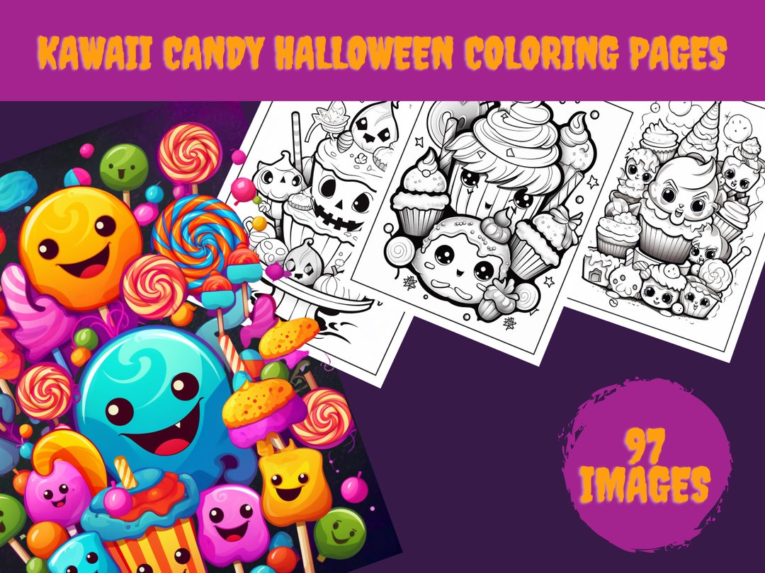 Kawaii Candy Halloween Coloring Pages, Pumpkin Coloring Pages ...