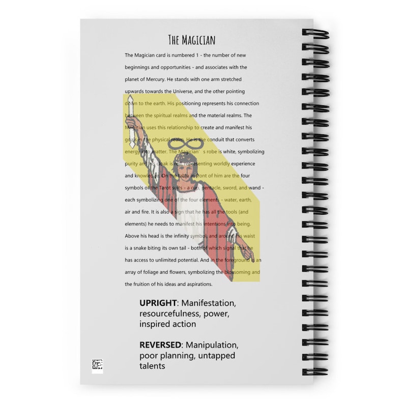The Magician Tarot Card Spiral Notebook - Etsy