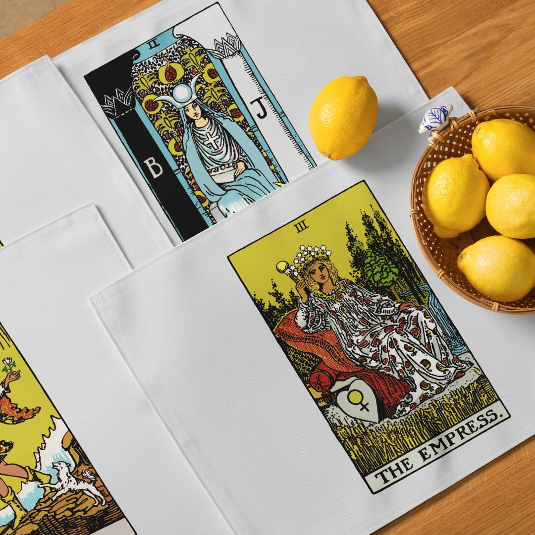Mystical Tarot Card Placemat Set: 4 Spiritual Kitchen Decor Pieces for ...