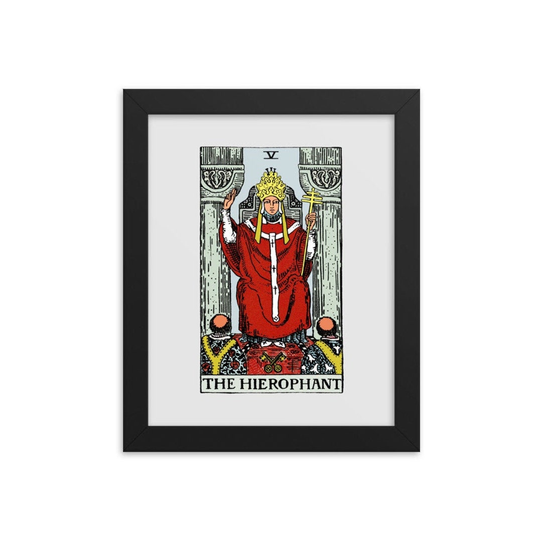 La Carta del Tarot Hierofante Póster enmarcado - Etsy México