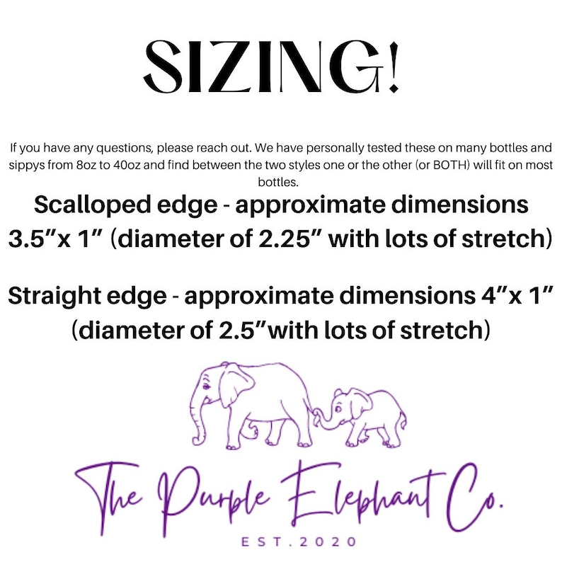 Personalized Silicone Baby Bottle Bands: Scalloped Sippy Cup Label, 2 ...