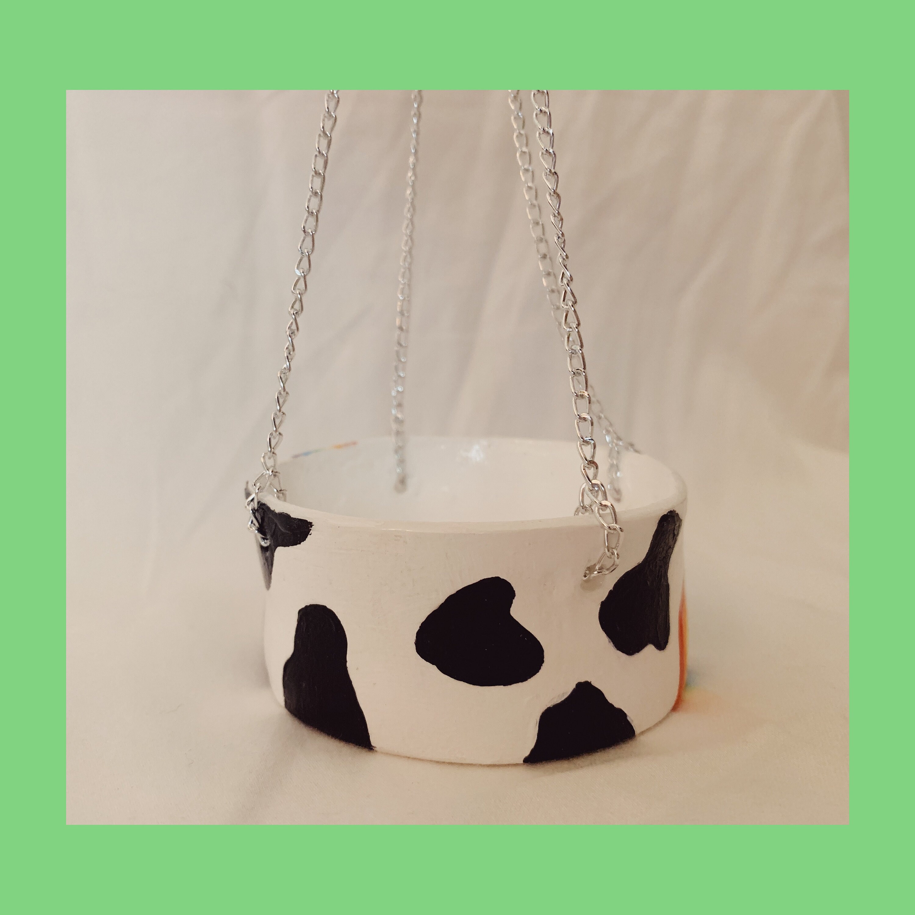 Rainbow Cow Print Hanging Storage Bowl/ Succulent Pot - Etsy