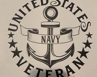 Us Navy Veteran Car Decal - Etsy
