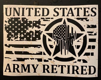 Army Retired Decal | Etsy