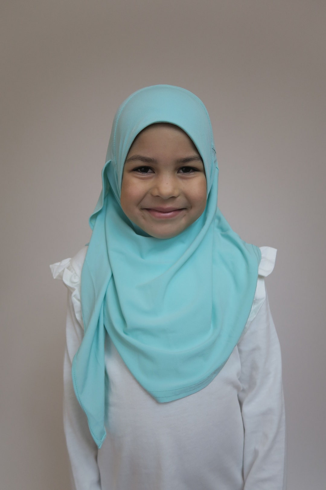 Girls Aqua Butterfly Hijab I Instant Hijab I Head Scarf I Kids Hijab - Etsy
