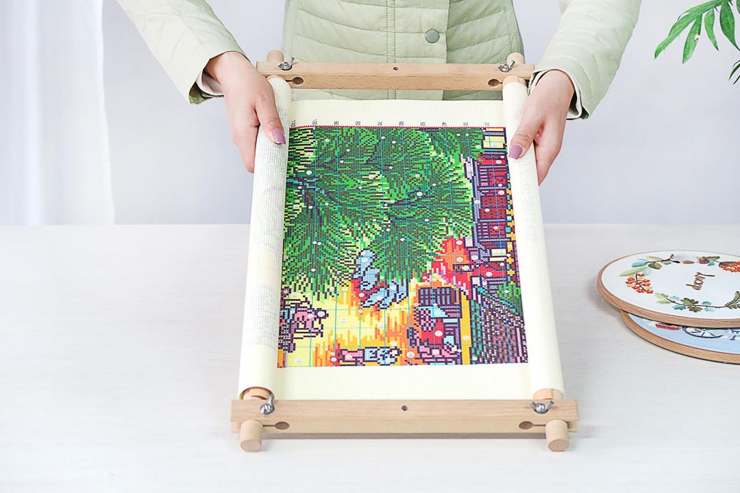 Embroidery Tapestry Scroll Frame, Detachable Cross Stitch Quilting ...