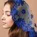Blue Veil for Church, Catholic Head Covering Veil for Church, Catholic ...