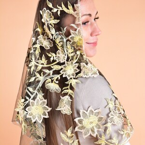 NEW Yellow Mass Veil Long Veil Mantilla Faith Head - Etsy