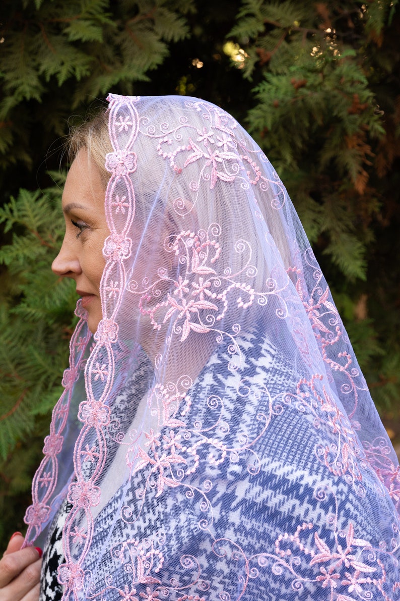 Pink Chapel Veil Latin Mass Veil Veil for Church Catholic - Etsy