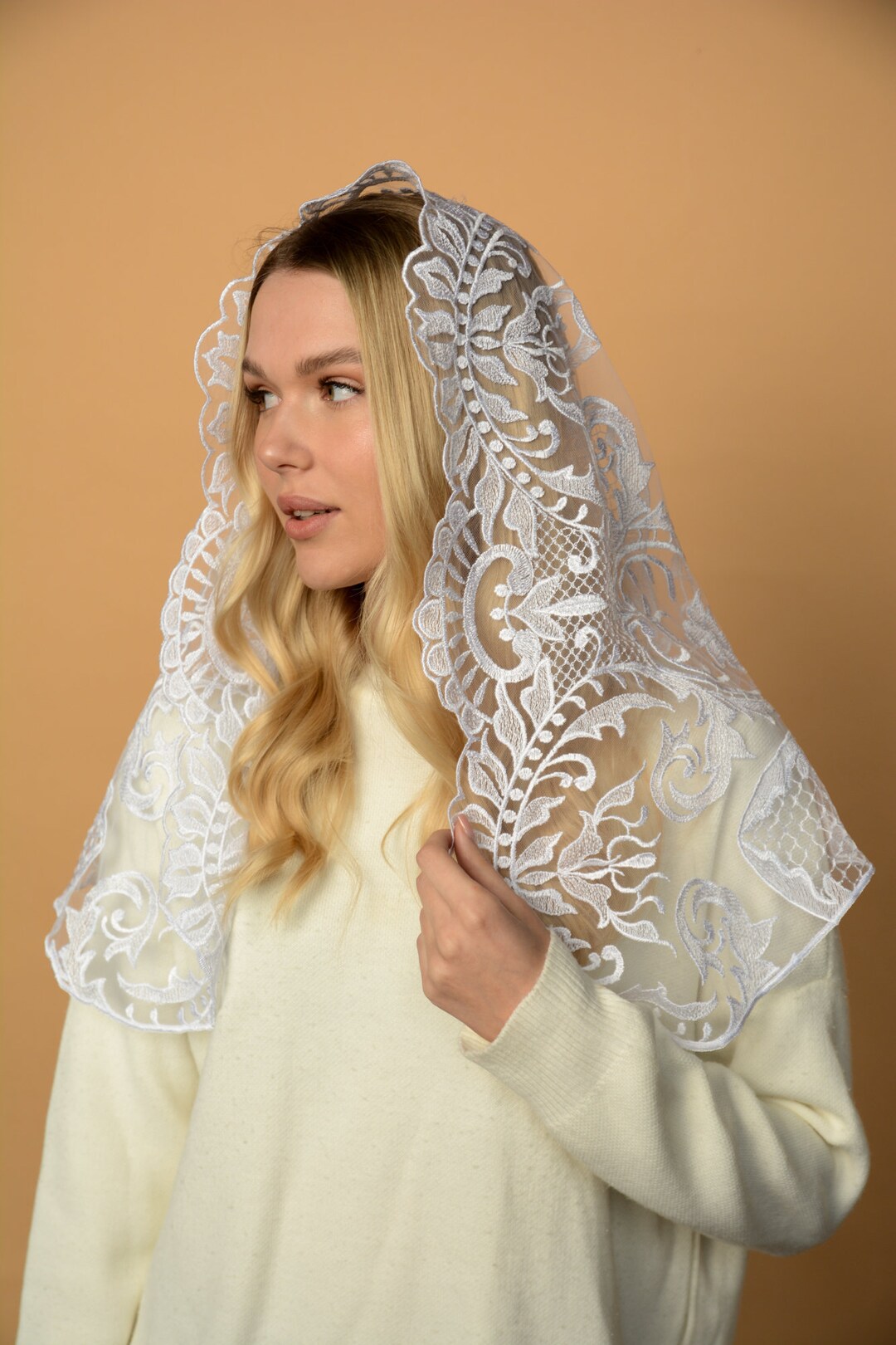 Catholic Head Covering Veil for Church, Latin Mass Mantilla, Infinity ...