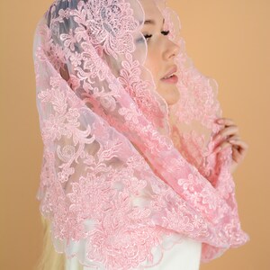 BESTSELLER Pink Infinity Veil, Pink Chapel Veil, Catholic Head Covering ...