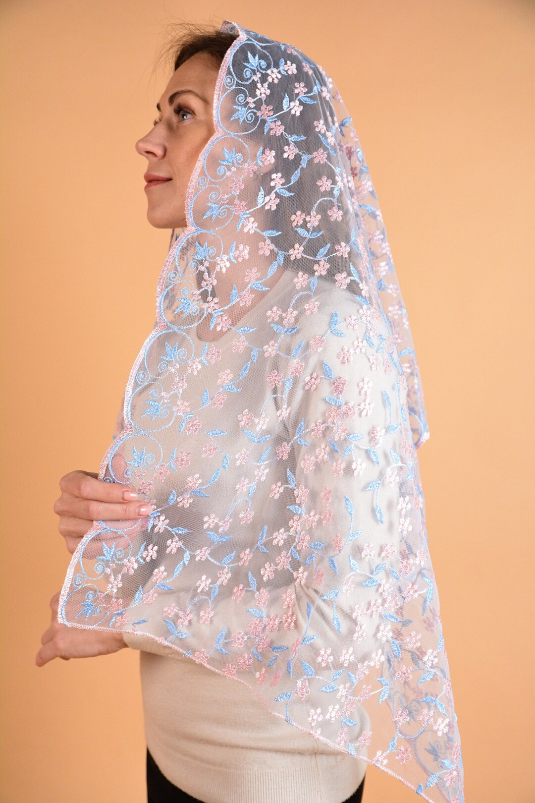 NEW!! Extra Long Chapel Veil, Long Lace Mantilla, Chapel Lace Scarf ...