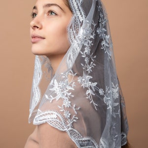 White Short Church Veil, Catholic Veil , Church Veil, Orthodox Veil ...
