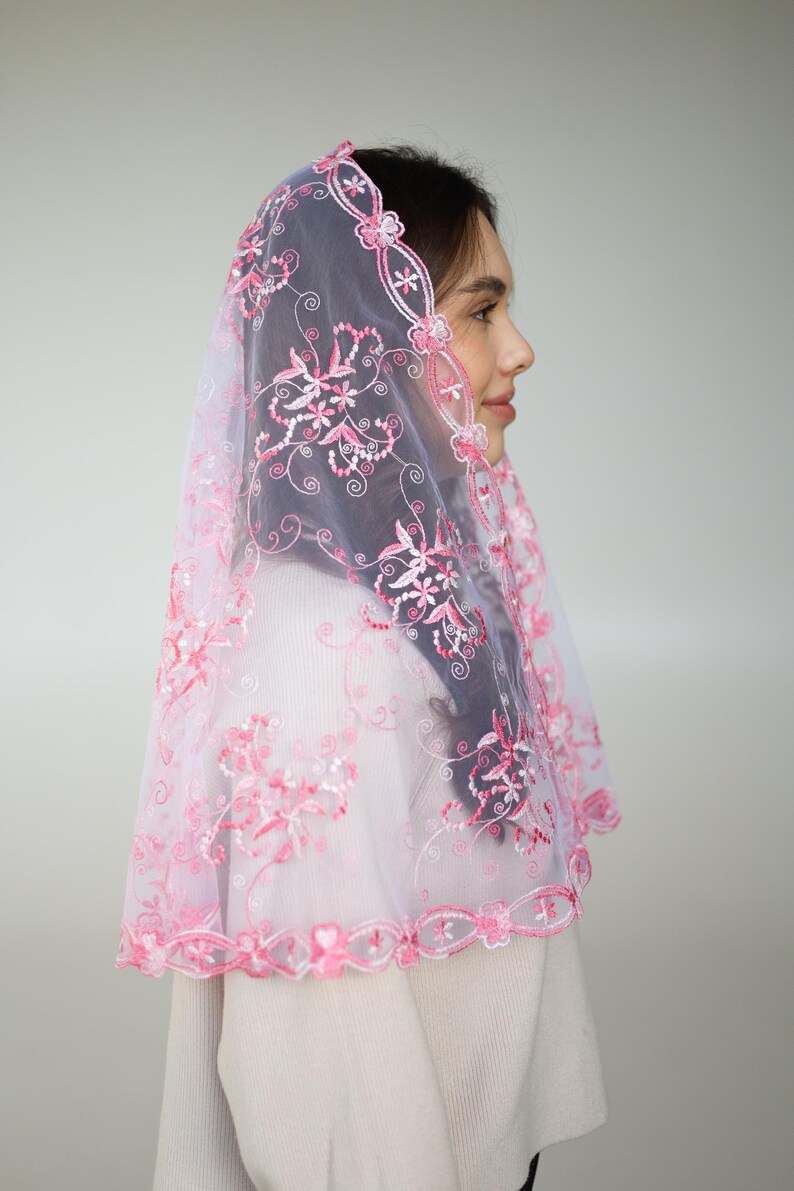 Pink Veil for Church, Catholic Mass Veil, Catholic Veil, Church Veil - Etsy