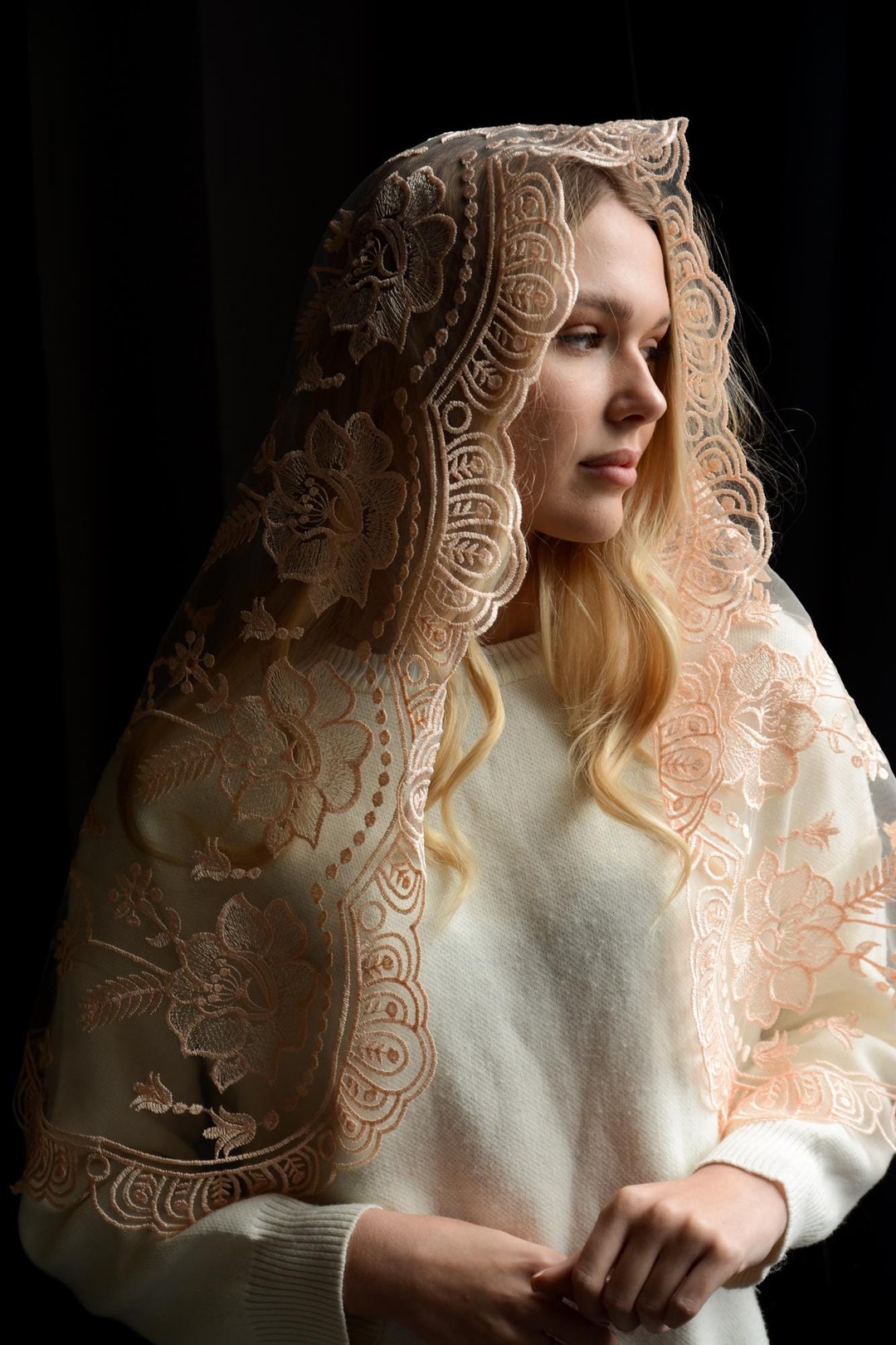 Catholic Head Covering Veil for Church, Latin Mass Mantilla, Catholic ...