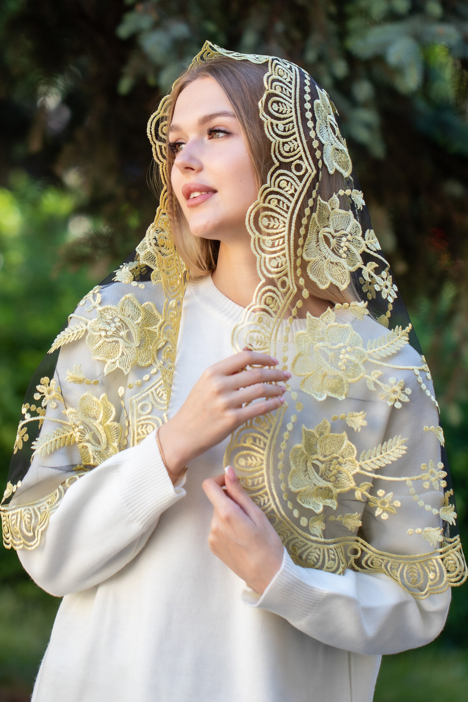 NEW Yellow Mass Veil Long Veil Mantilla Faith Head - Etsy